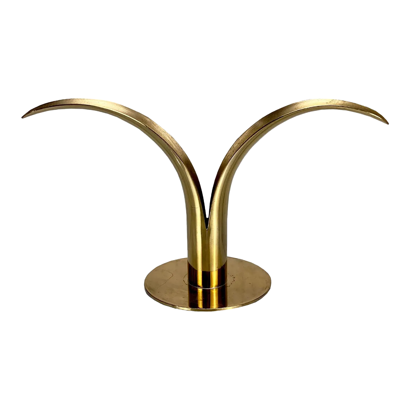 Mid-Century Modern Sculpted Brass Swedish Lily Candle Holder by Ivar ...