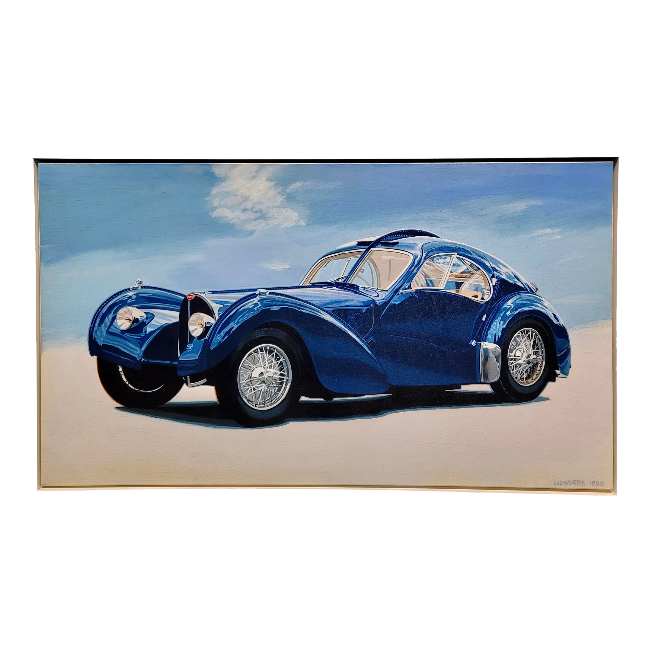Harold James Cleworth -1938 Bugatti Type 57 Sc Atlantic- Oil Painting ...