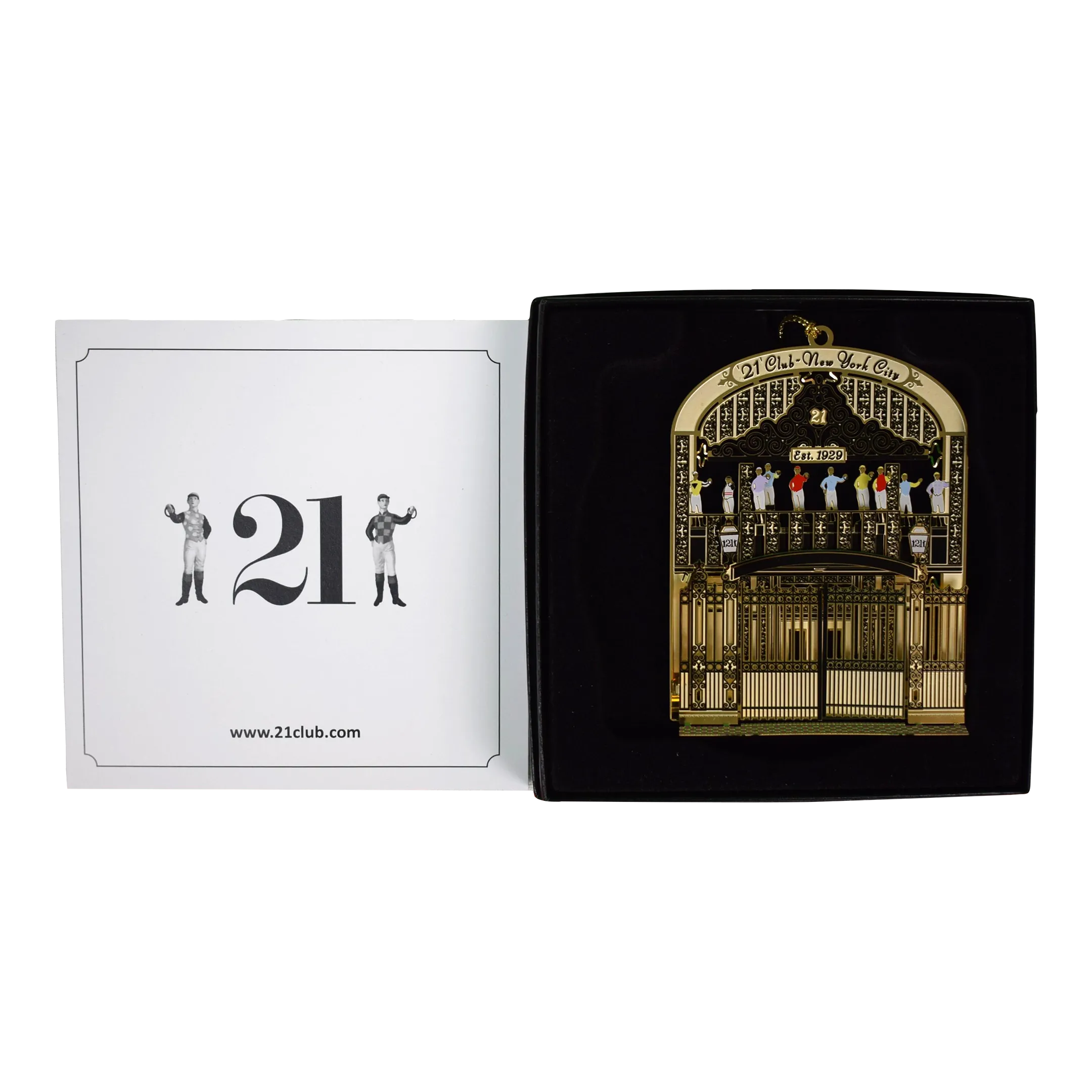 Vintage The "21" Club Jockey Christmas Iron Gate Ornament | Chairish