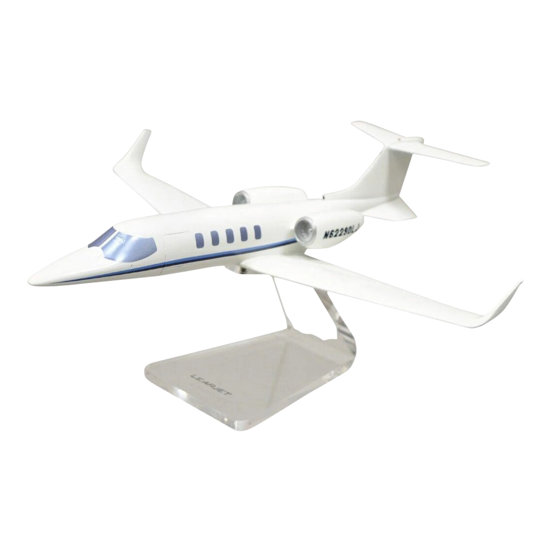 Vintage Late 20th Century Learjet 16" Model Airplane Desk Plane Painted ...