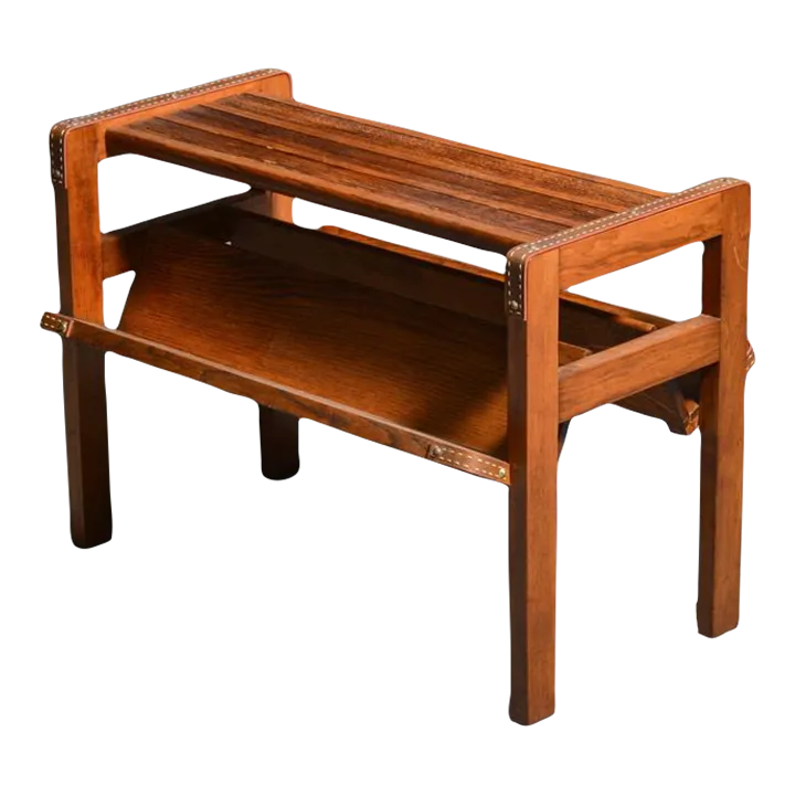 Mid 20th Century Jacques Adnet Encyclopedia / Magazine Stand | Chairish