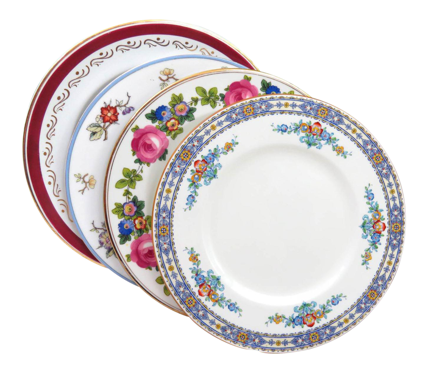 Vintage Mismatched Fine China Dinner Plates Set Of 4 Chairish