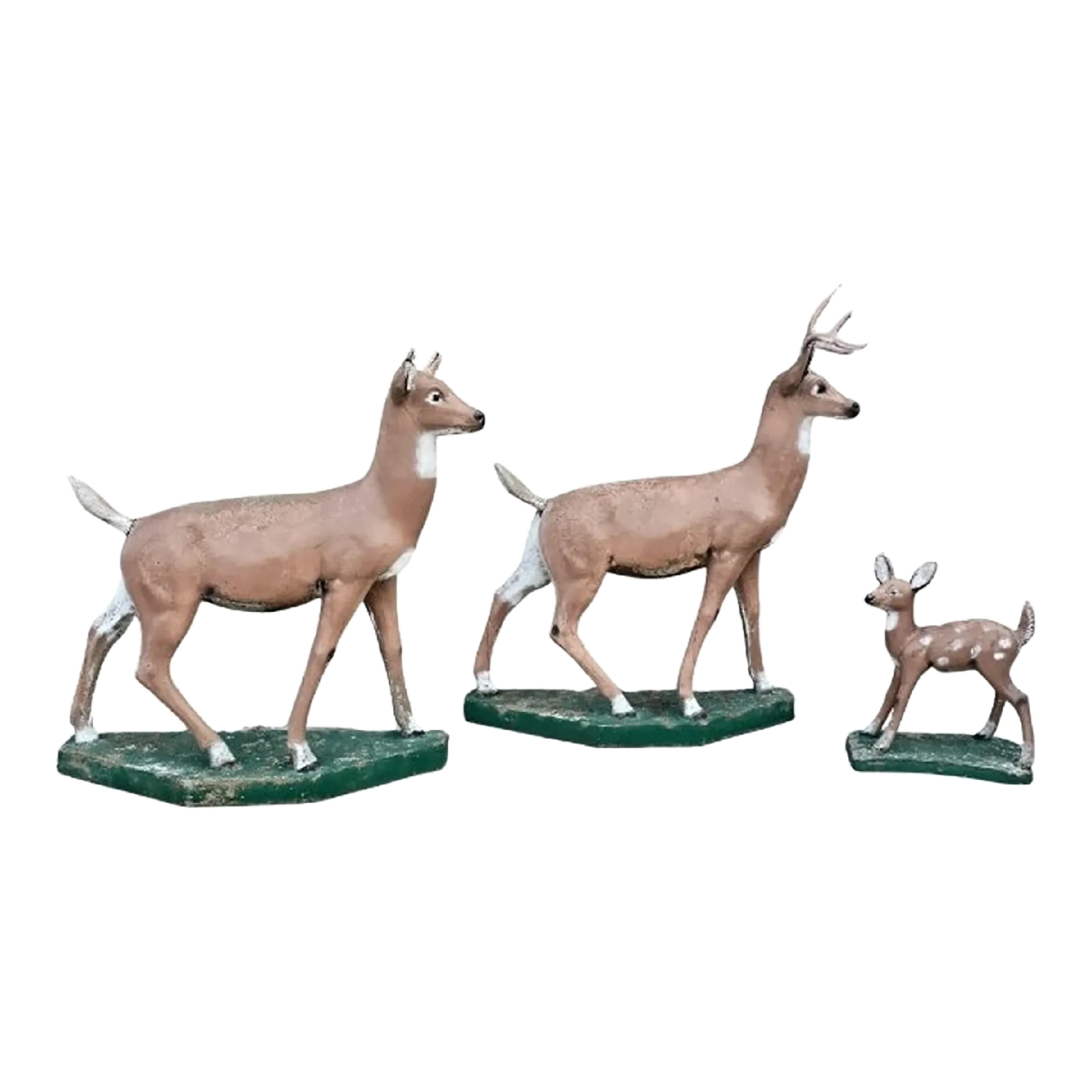 Vintage Life-Size American Concrete McHy Co Deer Family Statues - Set ...