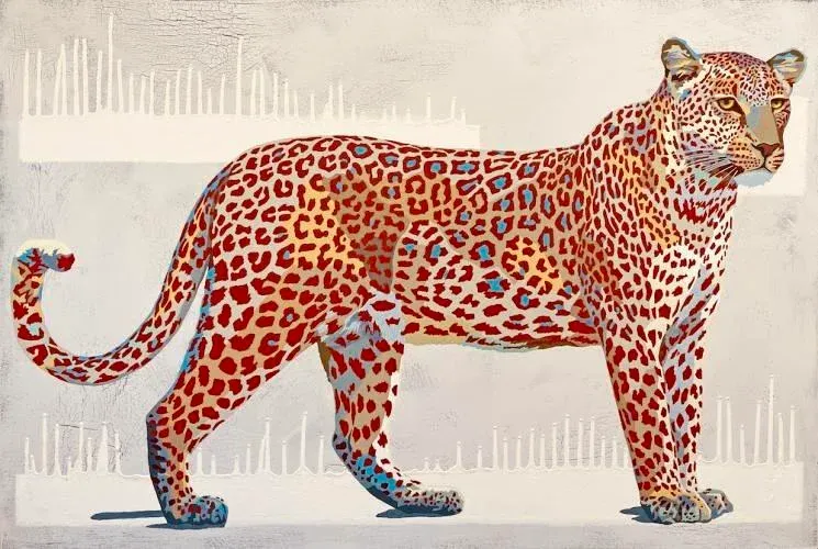 Cheetah Artwork, Large Modern Cheetah Painting on Canvas Indian Cheetah ...