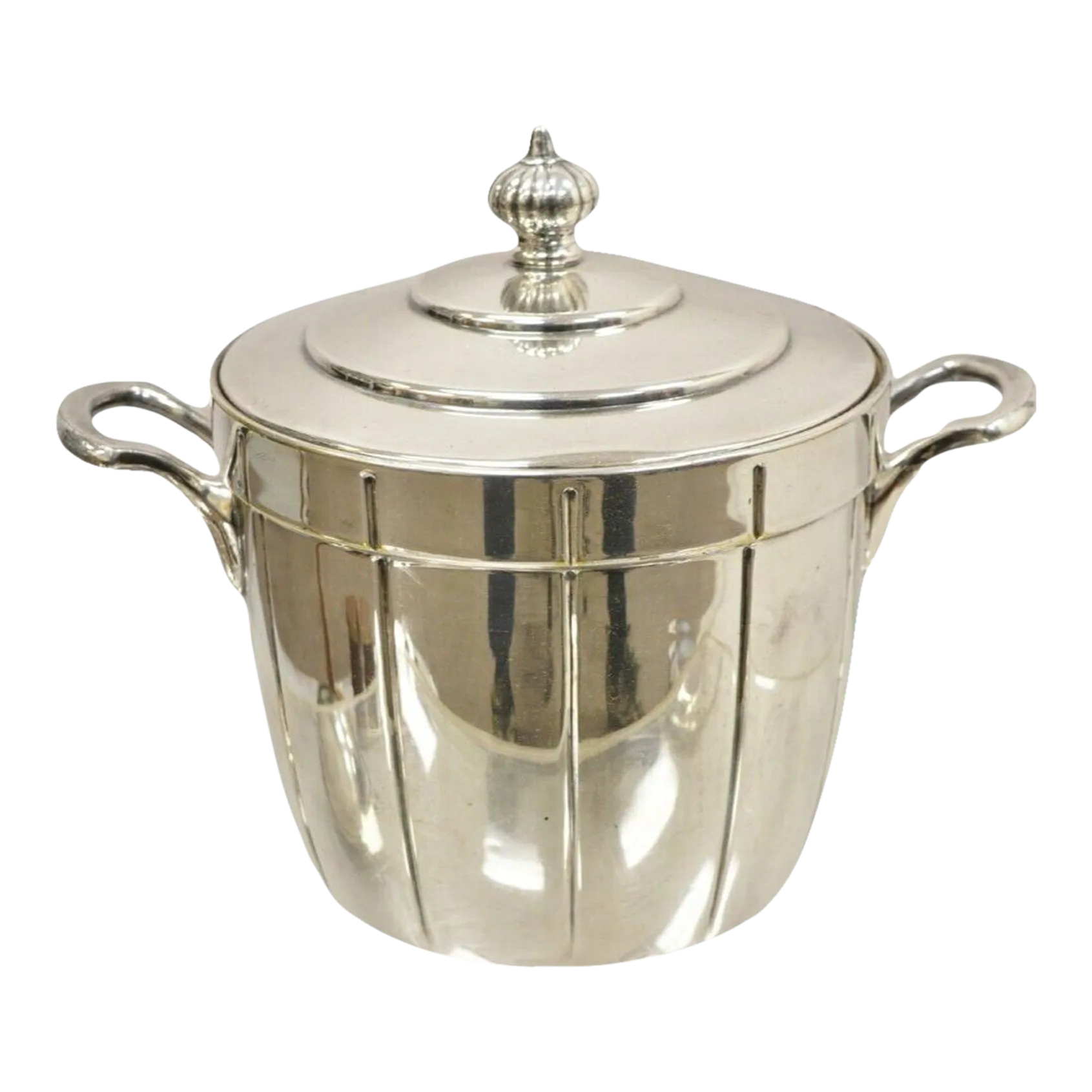 Vintage Manning-Bowman & Co Modern Silver Plated Lidded Ice Bucket ...