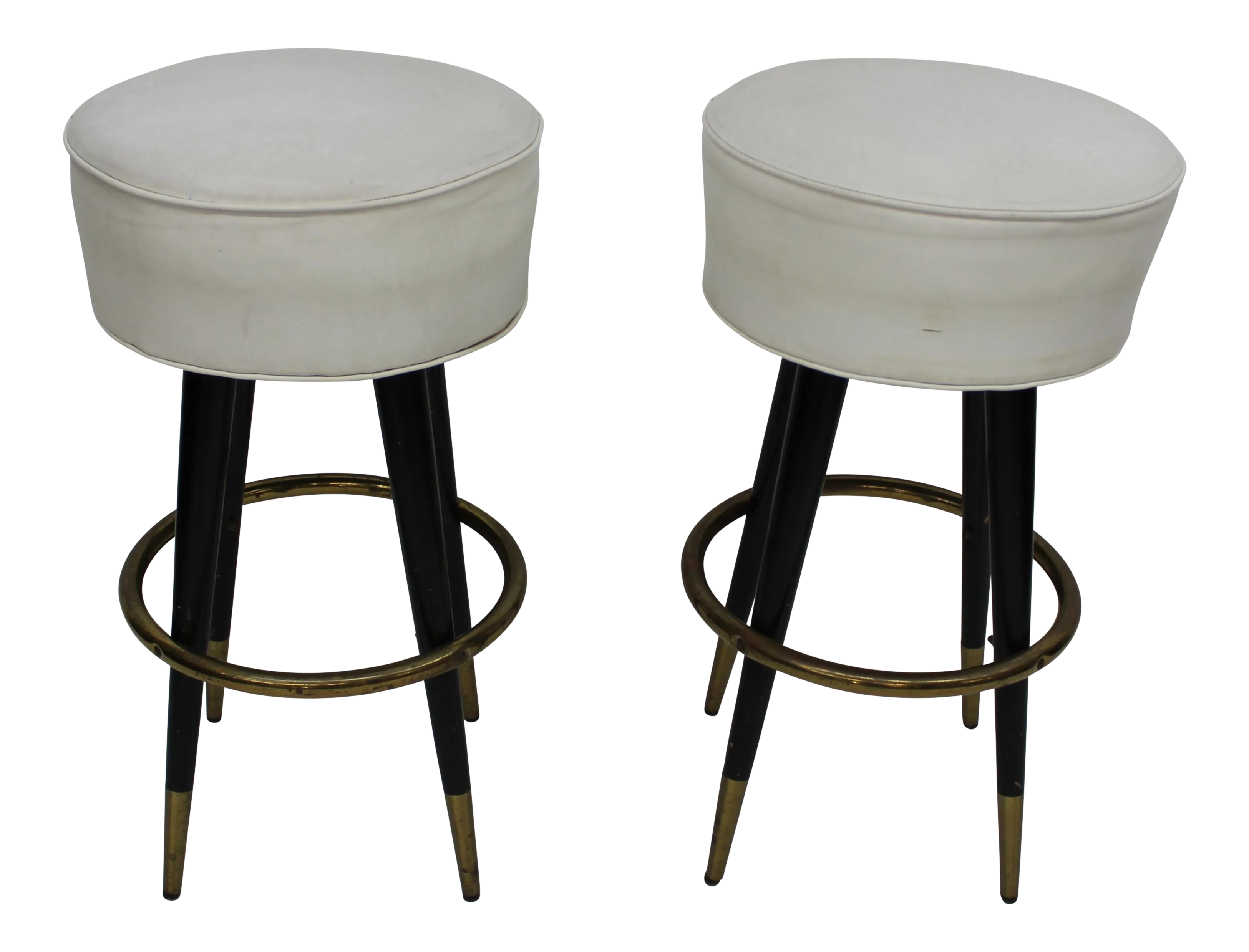 Mid Century Modern Pair of Bar Stools | Chairish