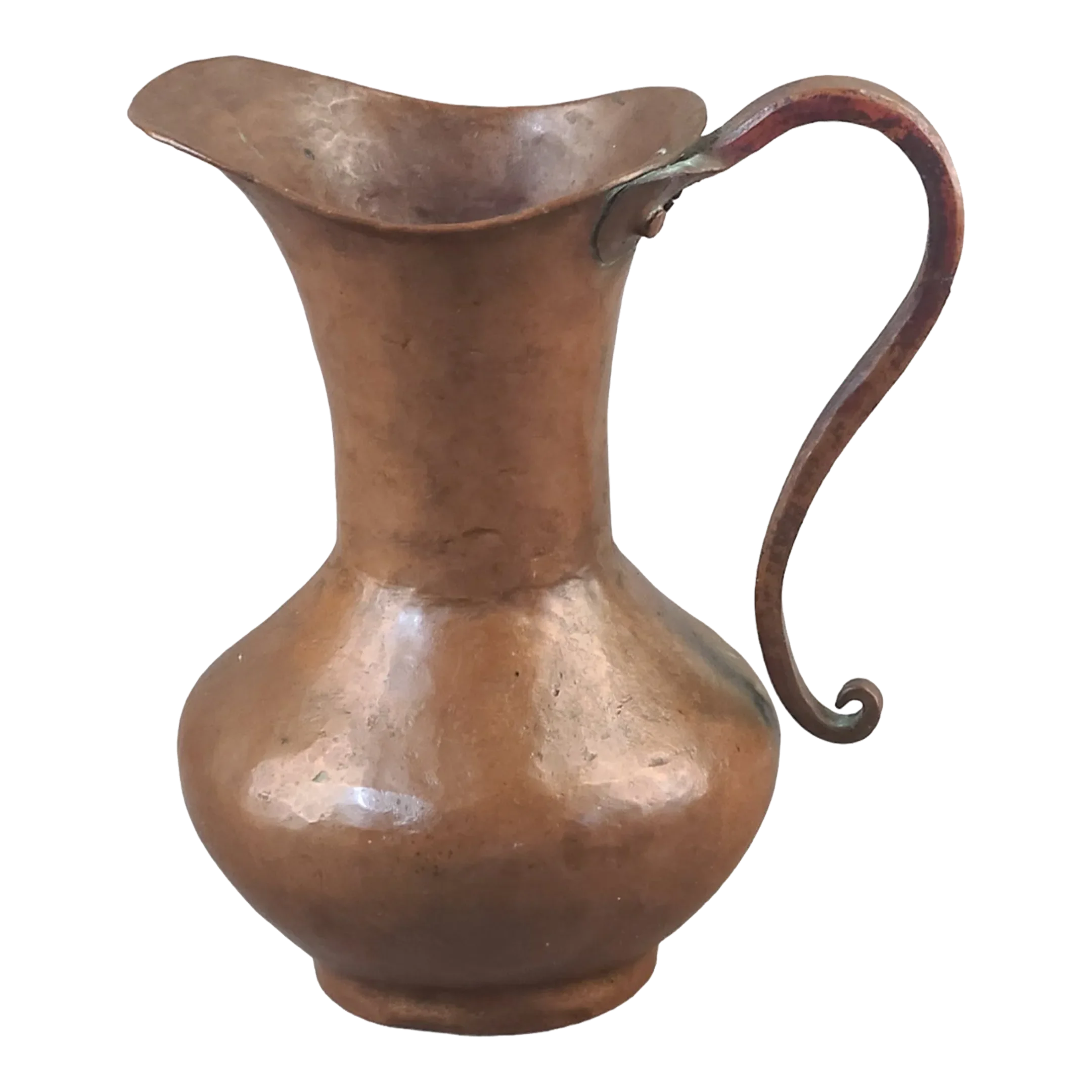 Antique Primitive Arts & Crafts Hammered Hand Raised Copper Pitcher ...