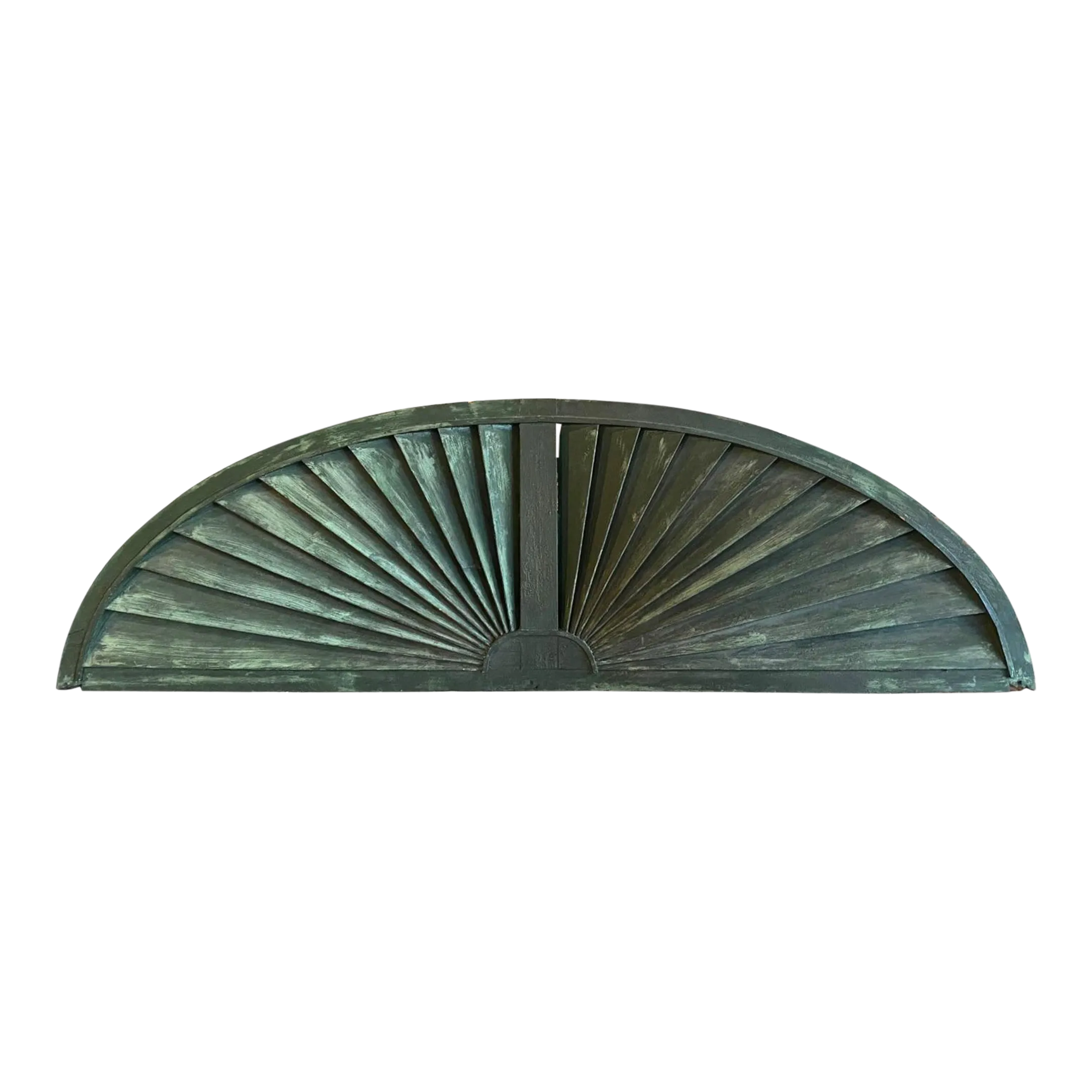 Antique Wooden Louvered Fan Architectural Transom | Chairish