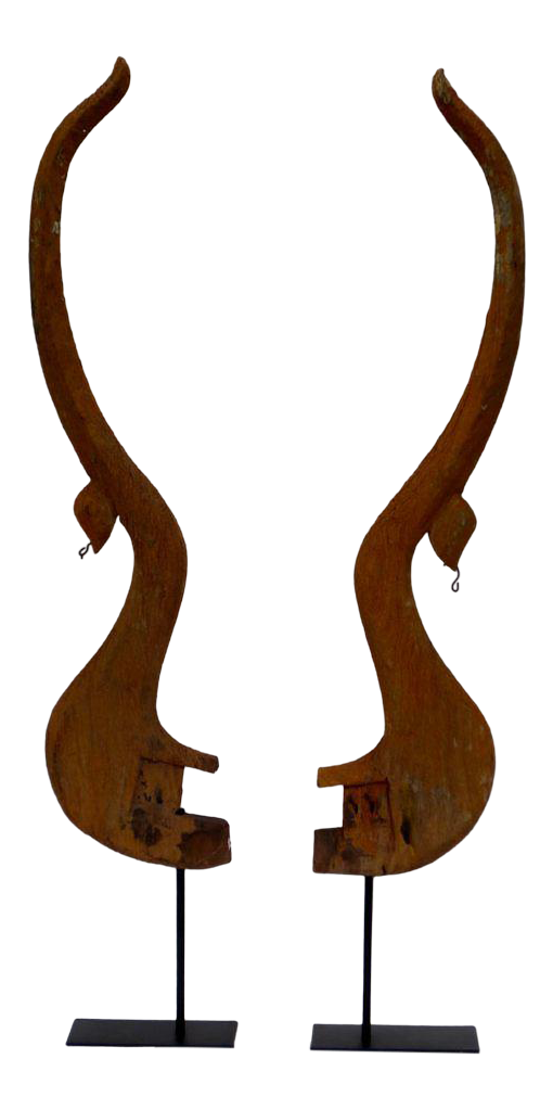 19th Century Wood Chofa Sculptures - a Pair | Chairish
