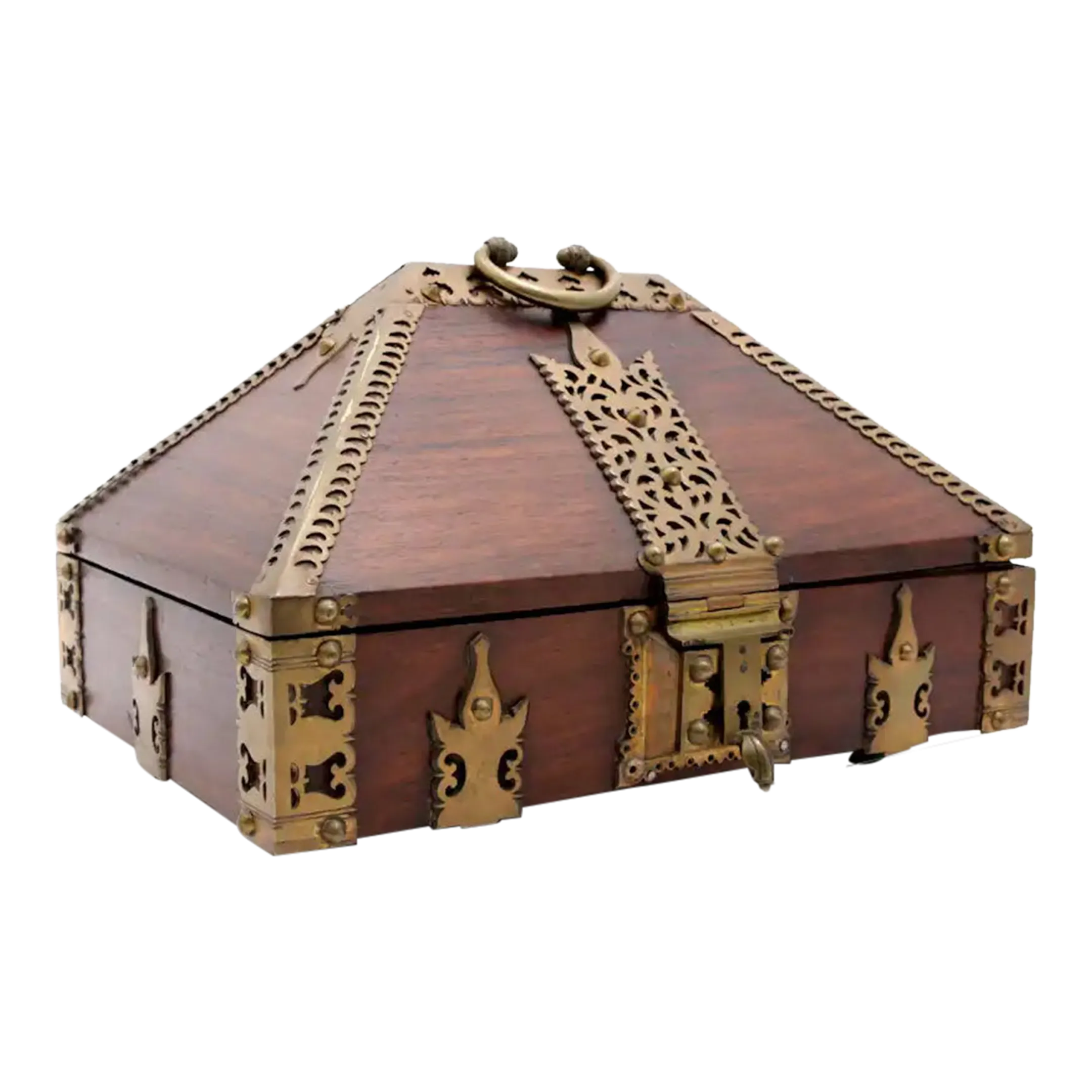 Mid Century India Wedding Dowry Box Nettur Petti Rosewood Brass ...