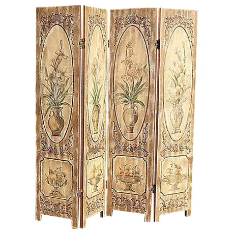 Carved Wood Room Screen | Chairish