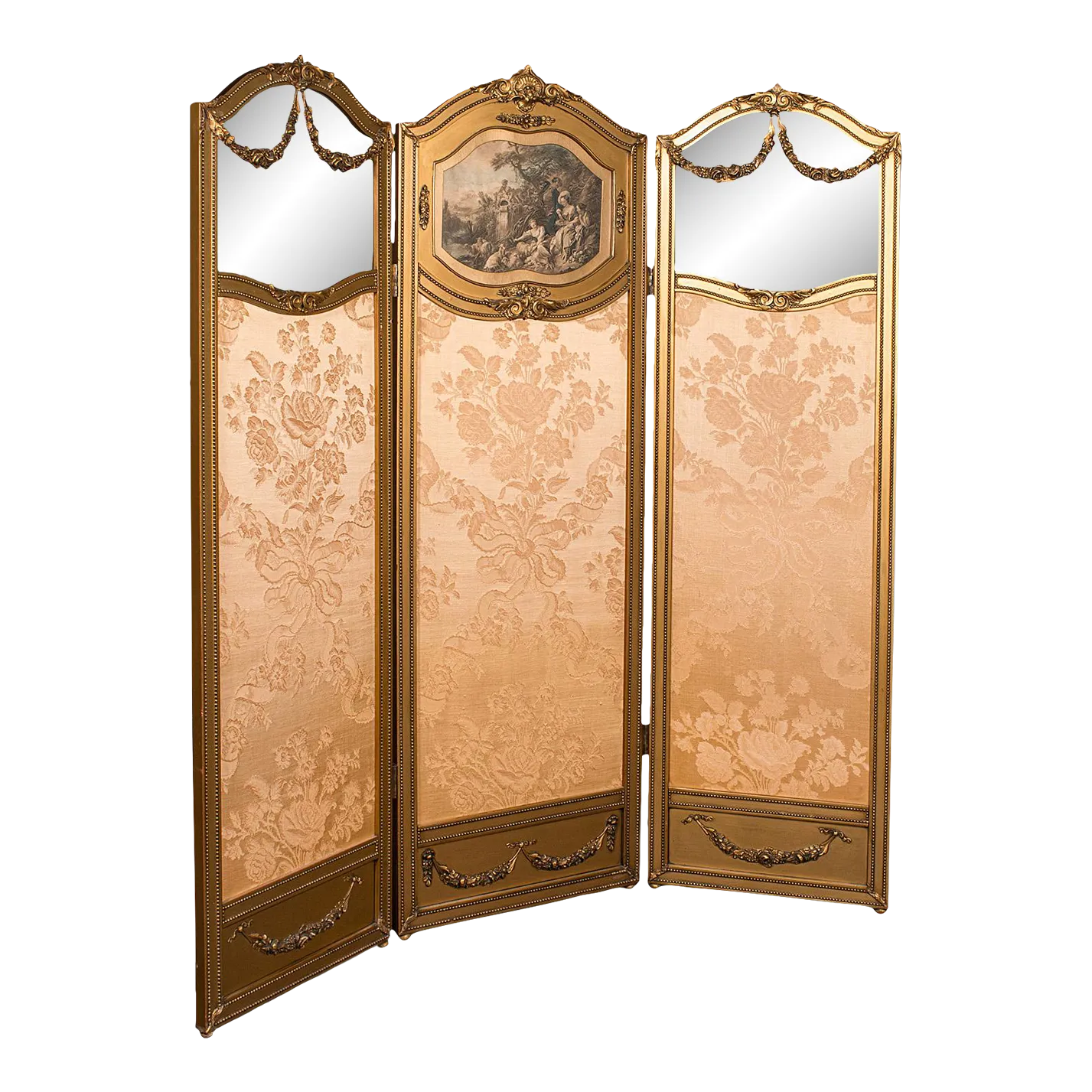 1900's Victorian Antique 3 Panel Dressing Screen | Chairish