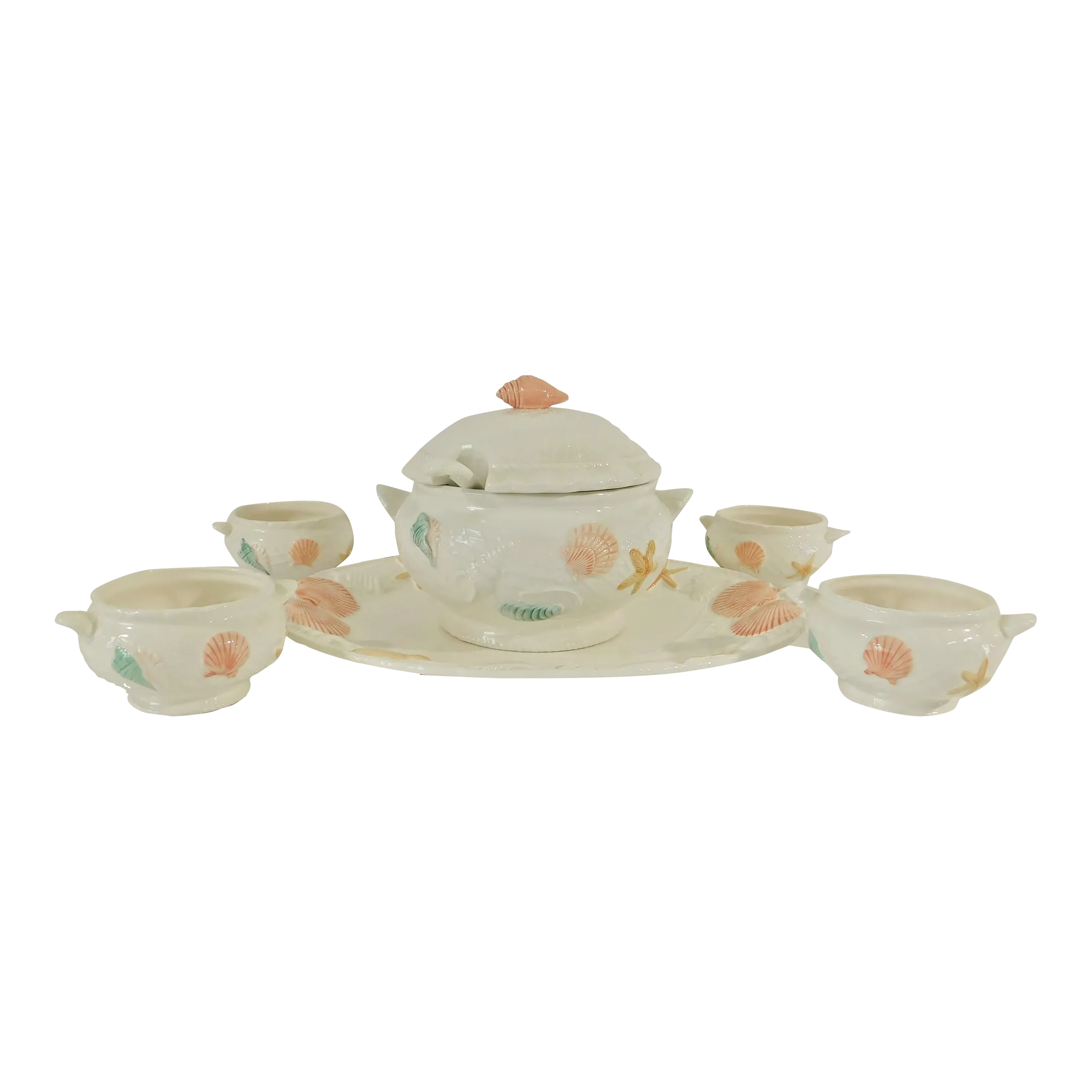 Vintage Sea Catch Hi-Mark White Ceramic Seashell Starfish Soup Tureen ...