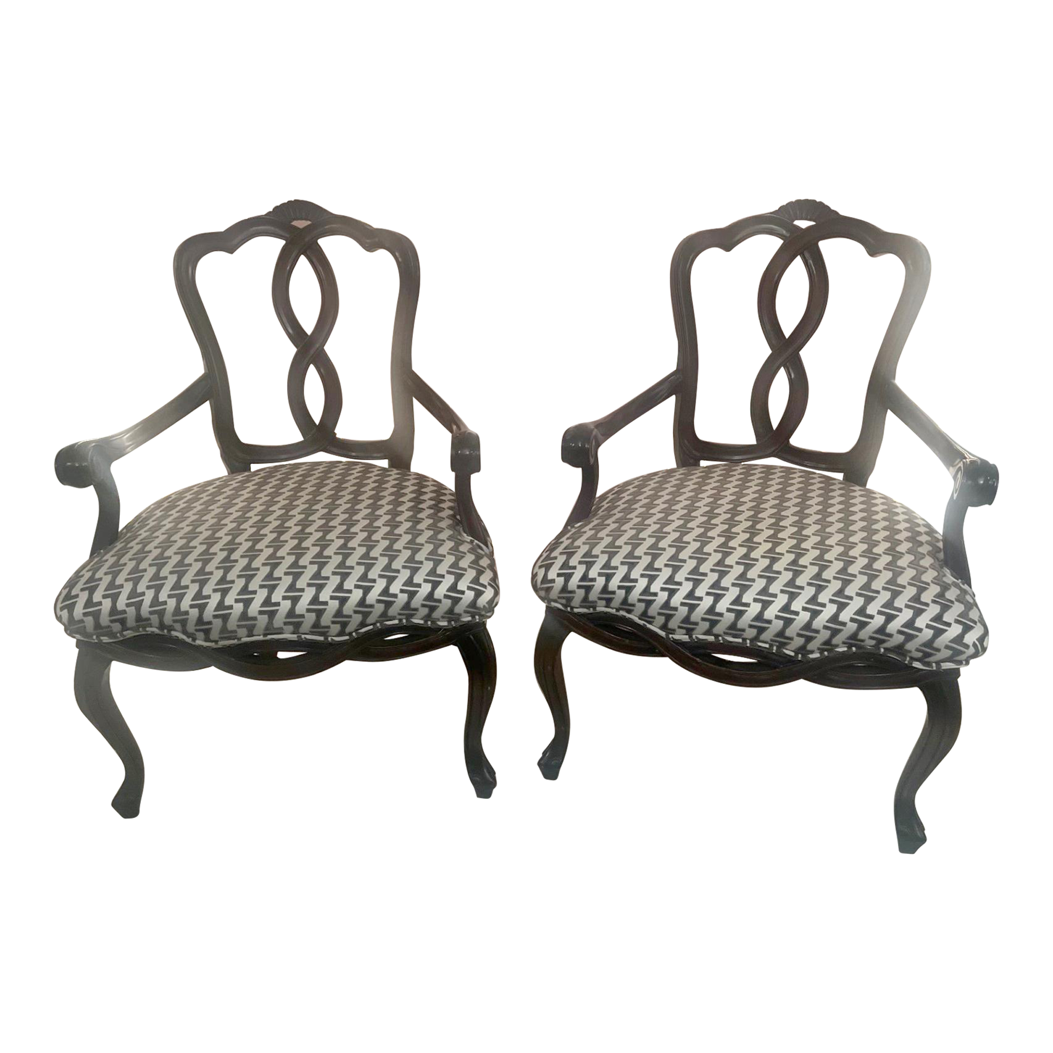 1990s William Switzer Loopback Accent Chairs- a Pair | Chairish