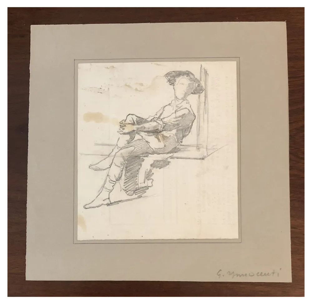 Guglielmo Innocenti, Le poète, Crayon on Paper | Chairish
