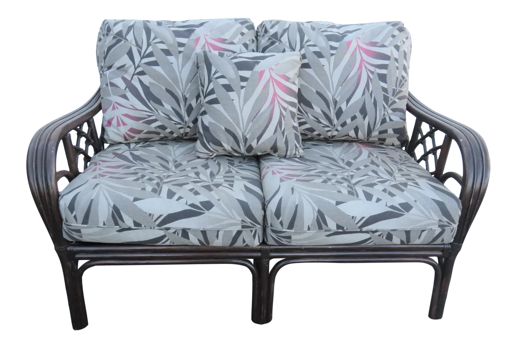 Late 20th Century Mid-Century Style Rattan Loveseat | Chairish