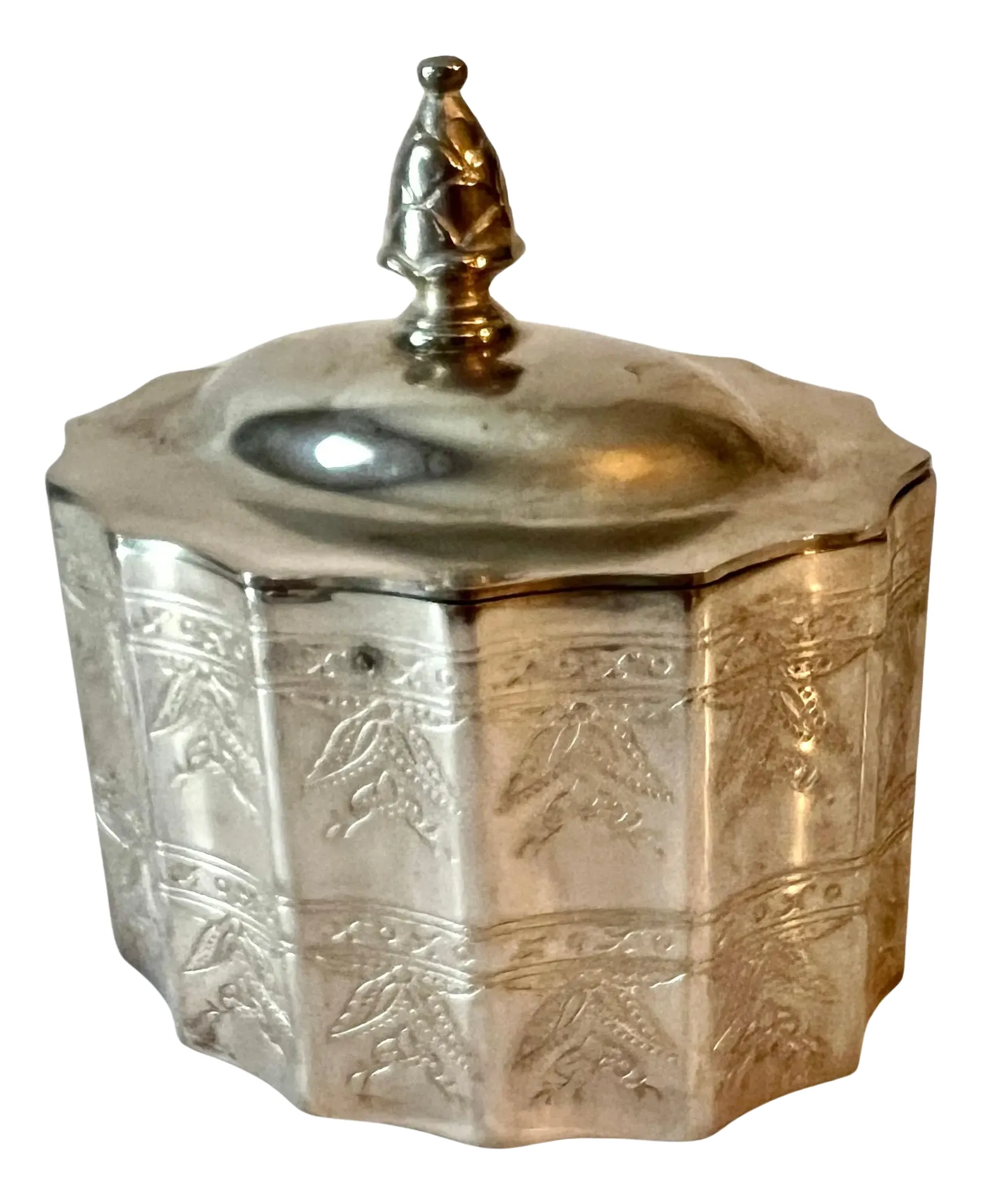 Godinger Silver Plate Scalloped Lidded Trinket Box | Chairish
