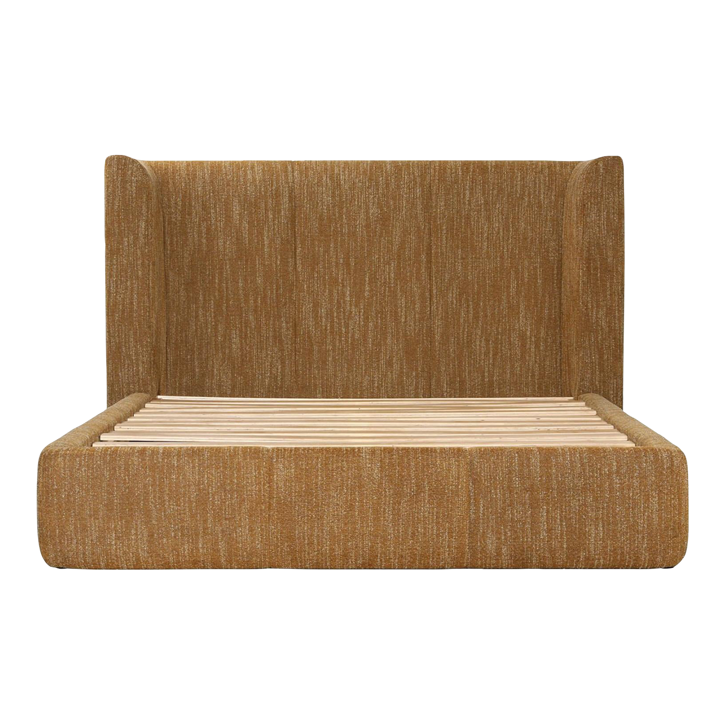 Upholstered Caramel Tuft Queen Bed Frame | Chairish