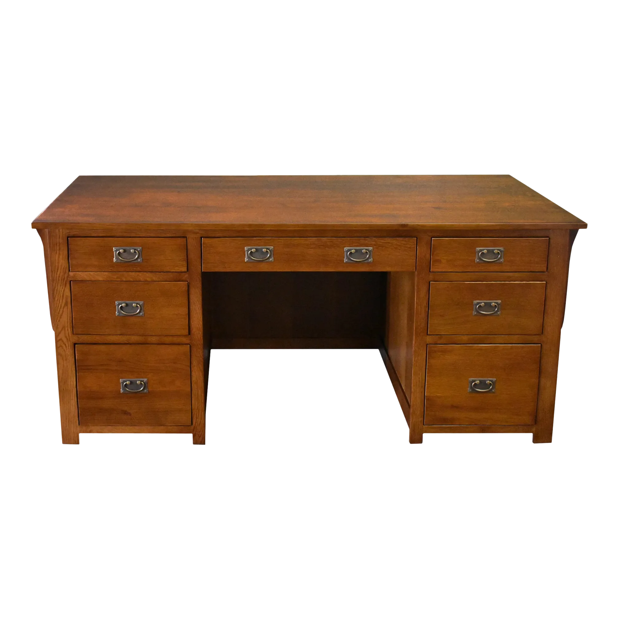 Crafters and Weavers Mission Library Desk With File Cabinet Drawers ...