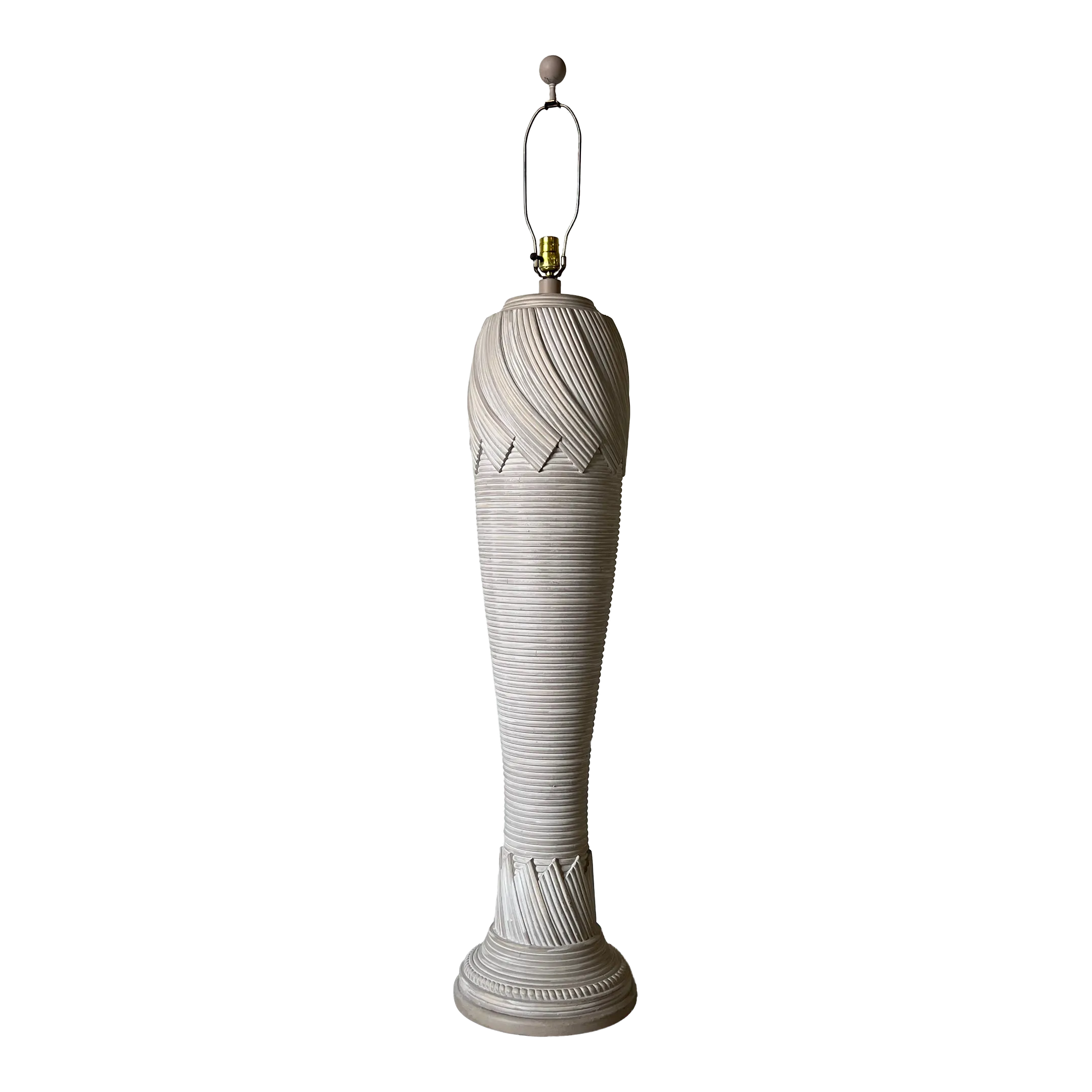 1980's Vintage Sculptural Faux Pencil Reed Plaster Floor Lamp | Chairish
