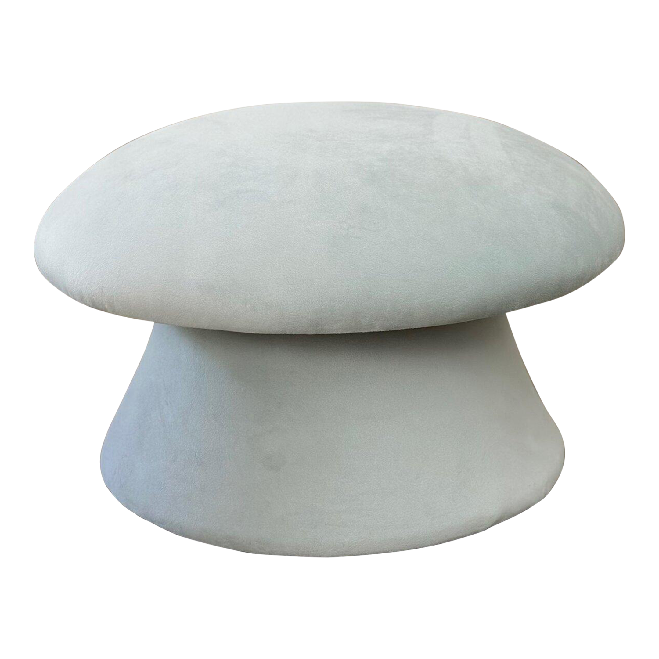Tapered Mushroom Ottoman in Baby Blue Velvet | Chairish