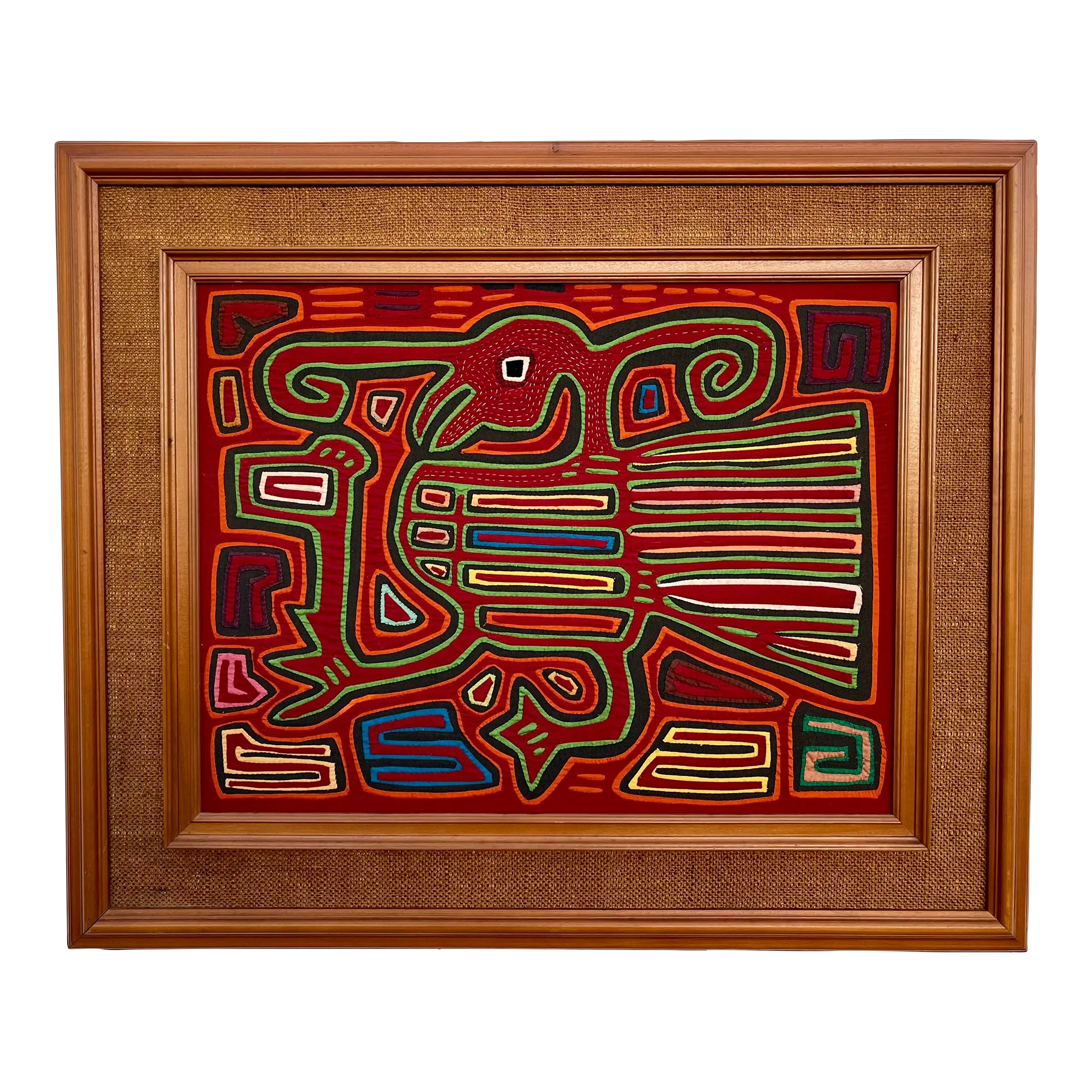 Tribal Mola Framed Handmade Textile Art. Circa 1960s | Chairish