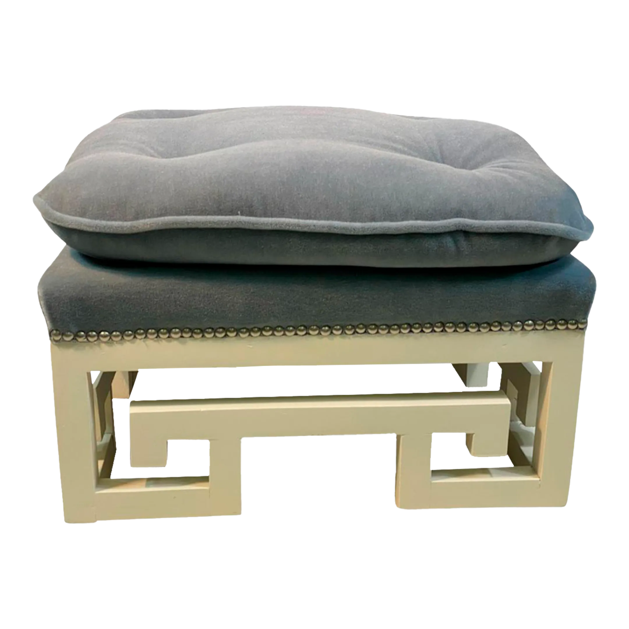 1970s Greek Key Stool in the Manner of Paul Laszlo | Chairish