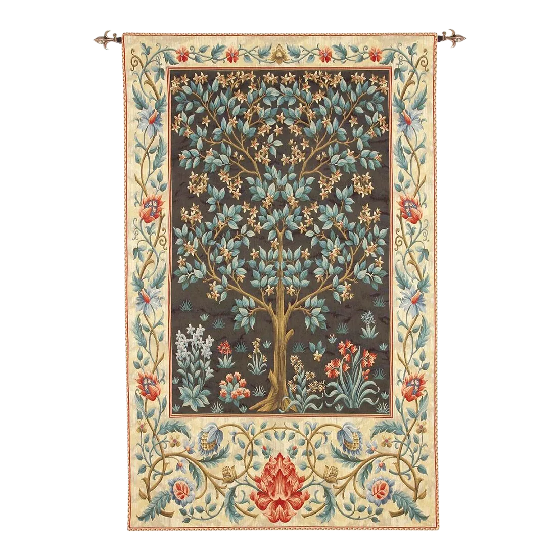 Tree of Life - Dark Loom Woven Tapestry - Requires Rod Size 2 | Chairish