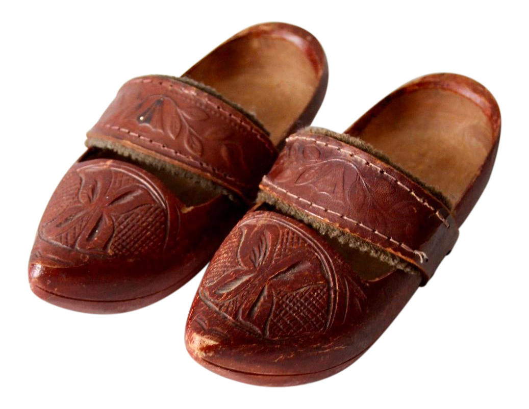 Vintage Folk Art Clogs | Chairish