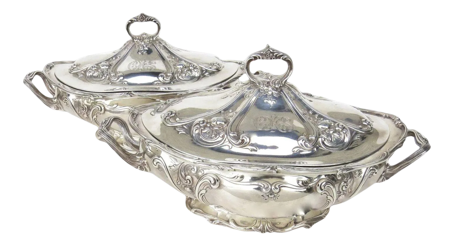 Gorham Sterling Silver Vegetable Covered Dishes with Handles C.1881 - A ...