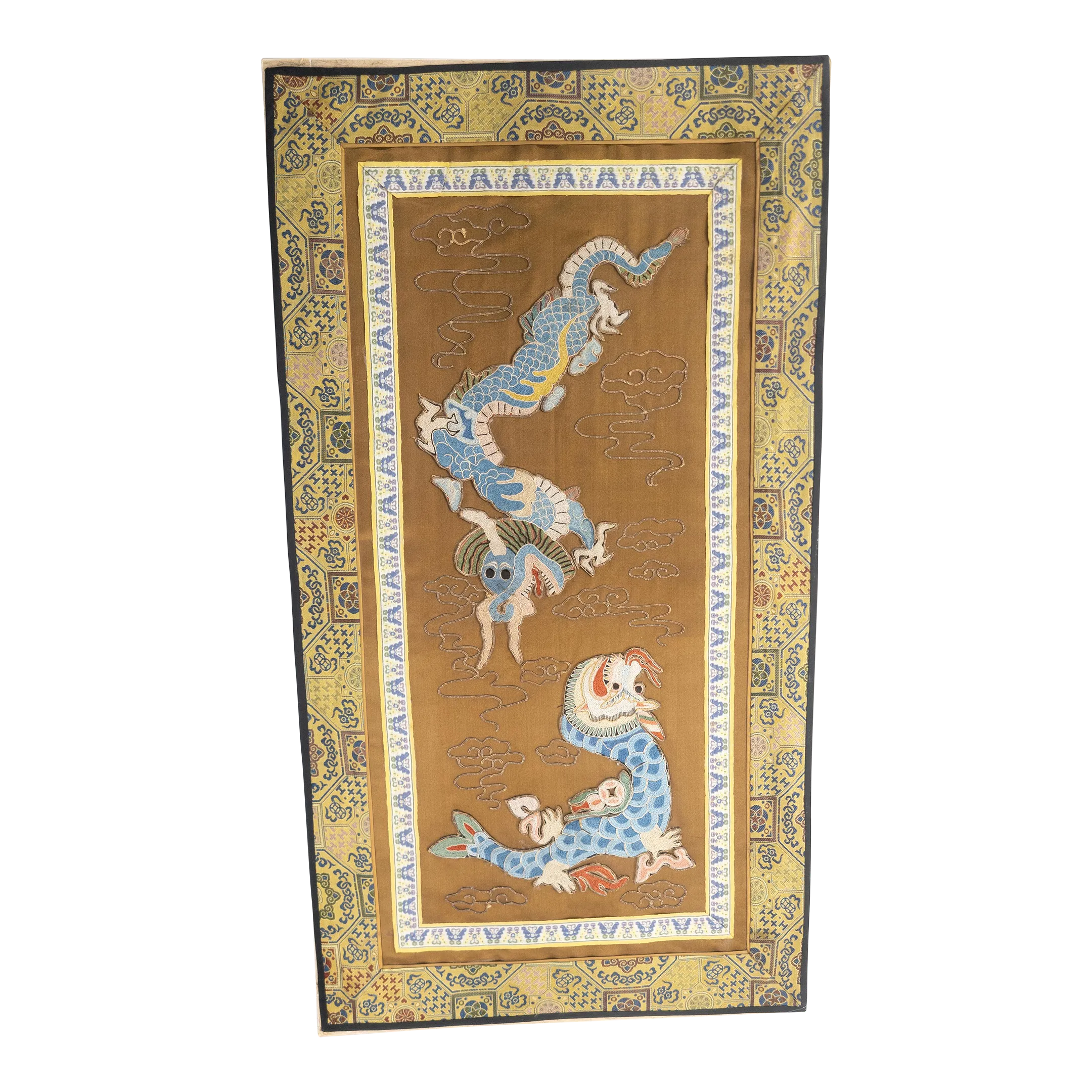 Early 20th Century Chinese Silk Forbidden Stitch Embroidered Textile ...