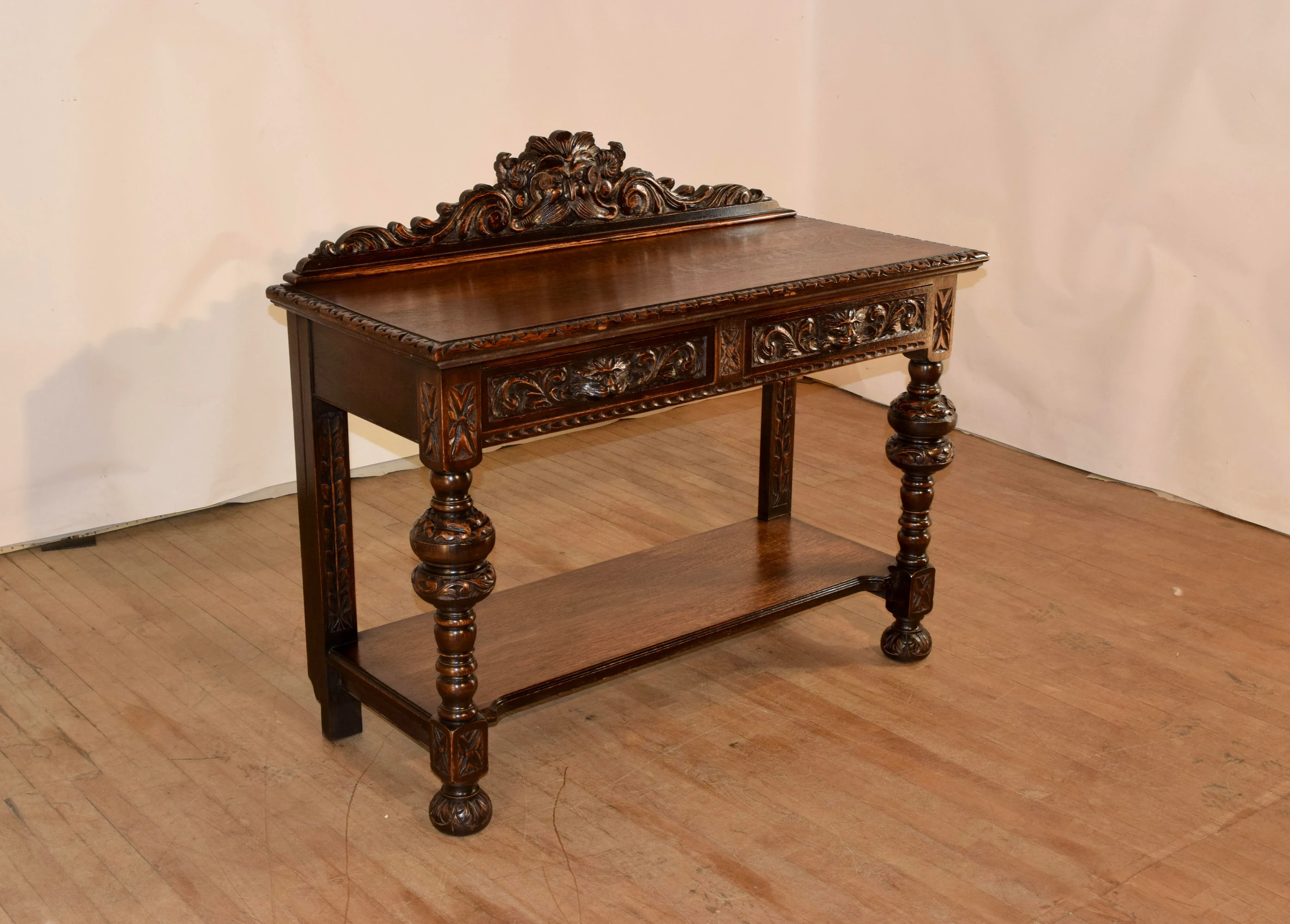 Antique oak console table store