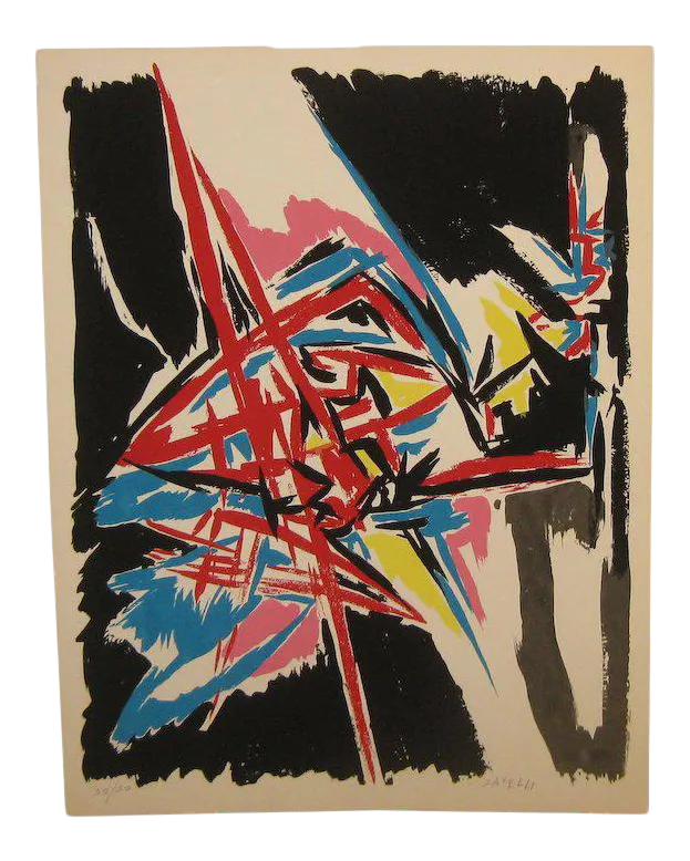 Abex Abstract Expressionist Lithograph by Angelo Savelli | Chairish