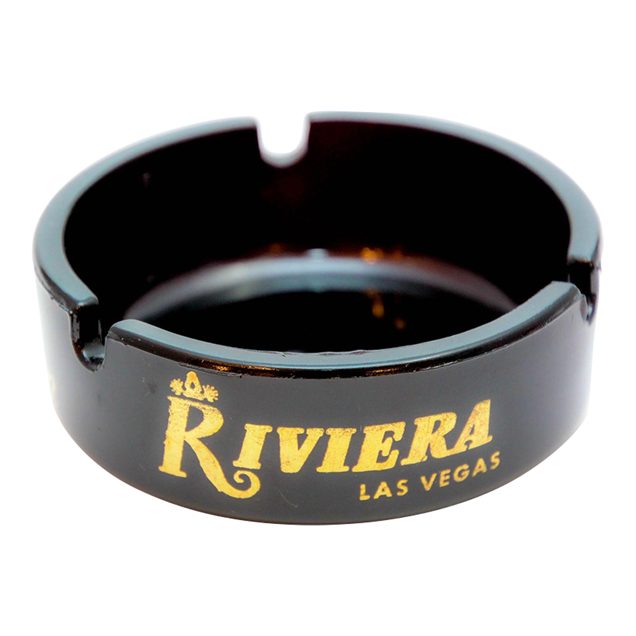 Vintage Riviera Las Vegas Dino's Den Delmonico Black Glass Ashtray ...