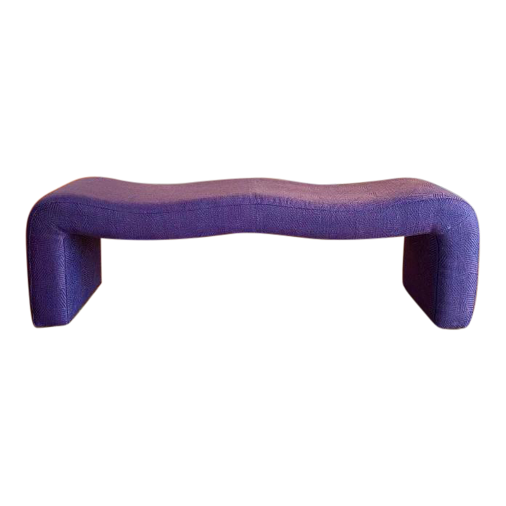 Early 21st Century Wavy Purple Bench | Chairish