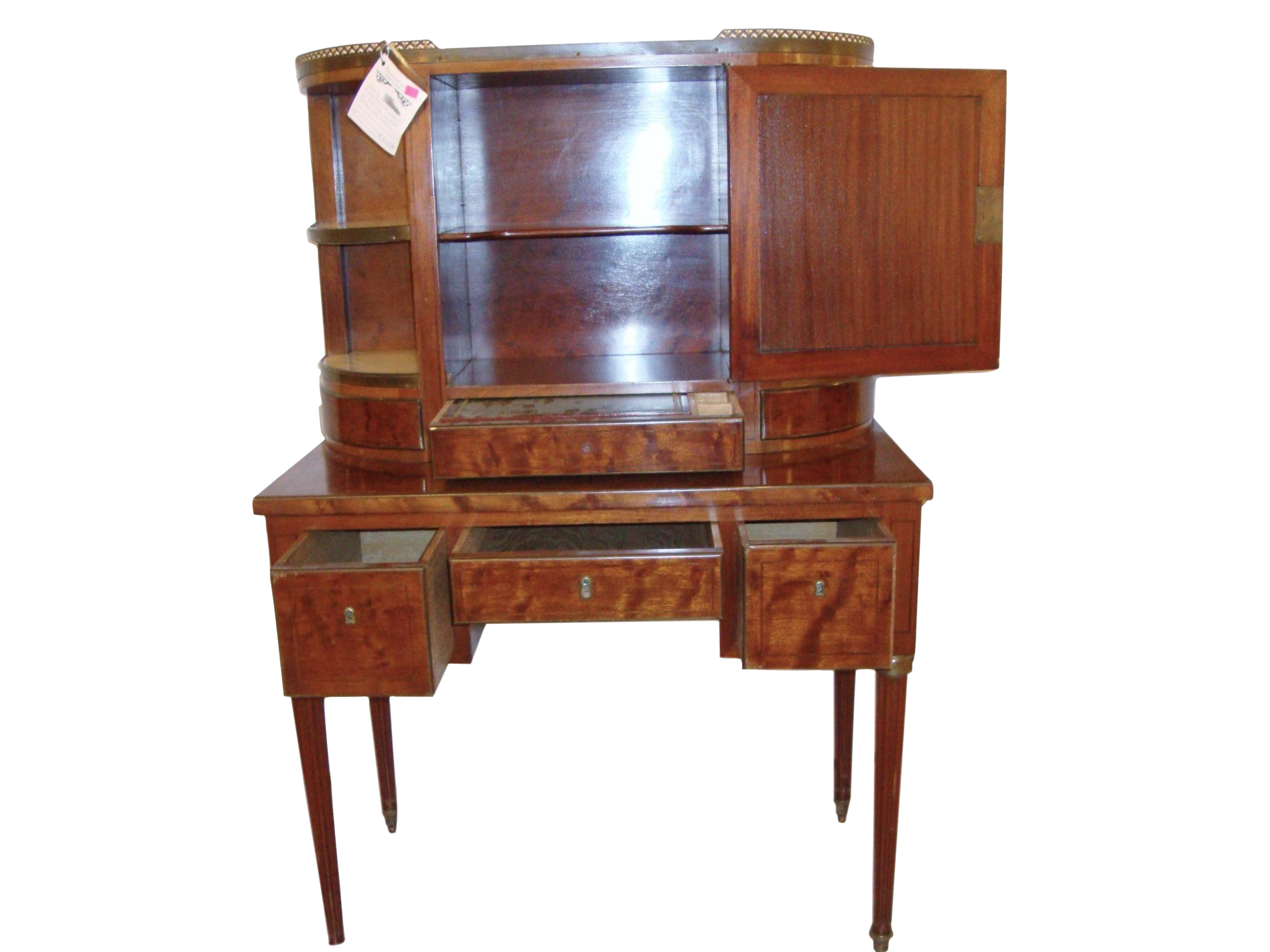 Louis XVI Style Vitrine Top Desk Cabinet | Chairish