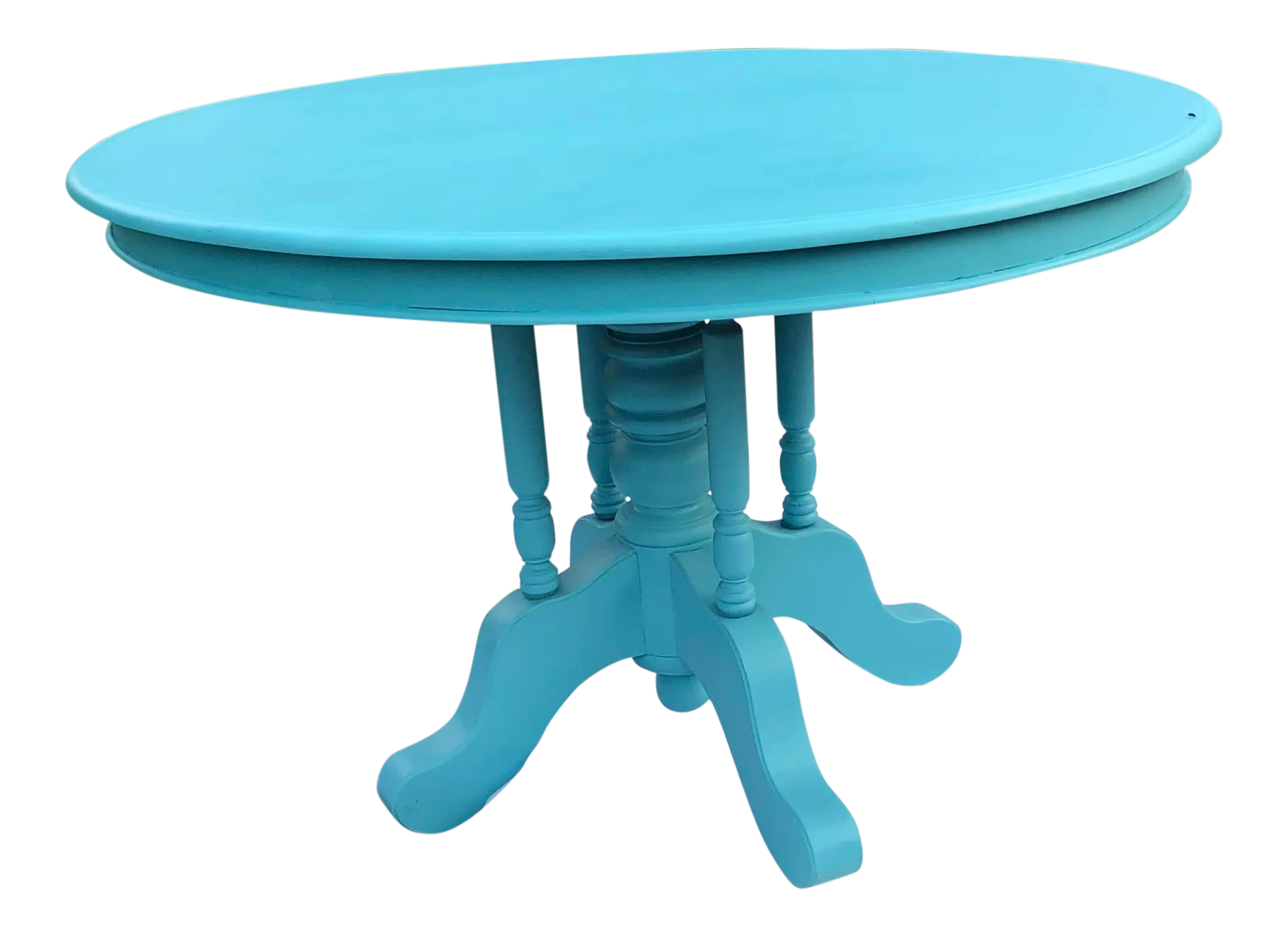 Aqua Blue Solid Cherry Dining Table | Chairish