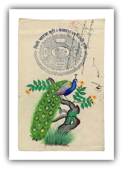 Vintage Indian Stamp Paper 2 Archival Print | Chairish