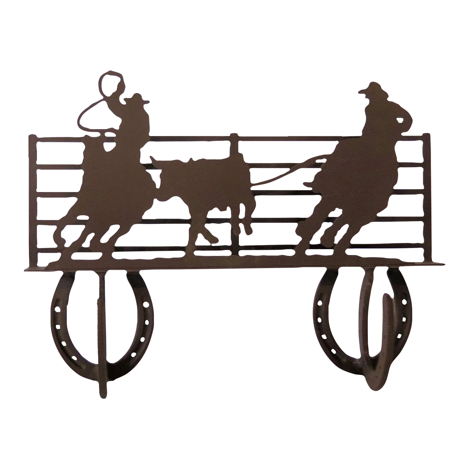 Hand Sculpted Wrought Iron Cowboy Theme Coat Rack | Chairish
