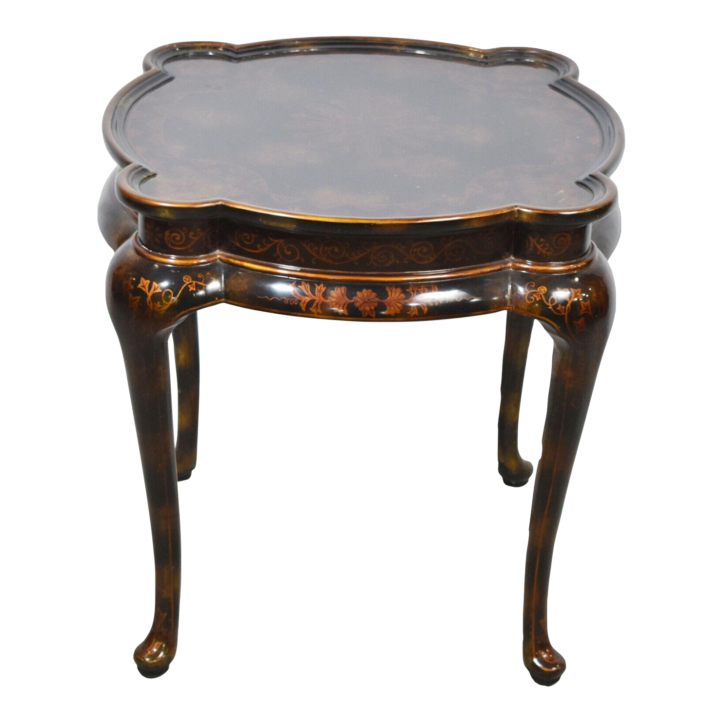 Maitland Smith Lacquered Chinoiserie Hand Painted Occasional Table Side ...
