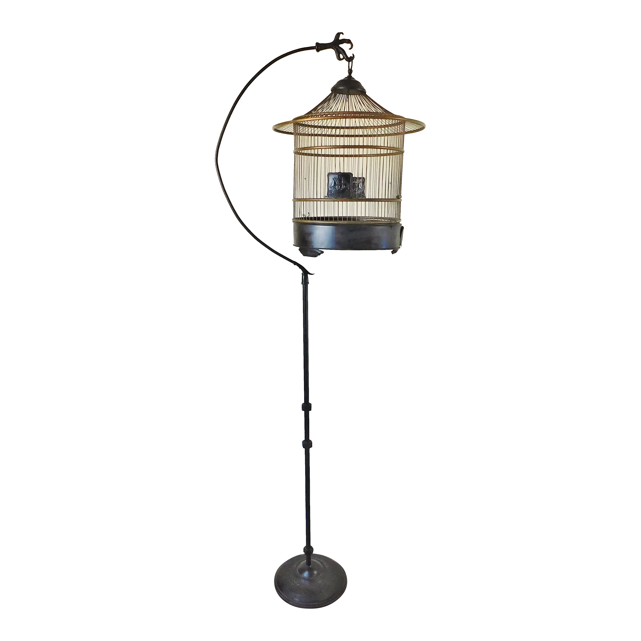 Vintage Mid Century Black Wrought Iron & Brass Clipper Ship Hanging ...