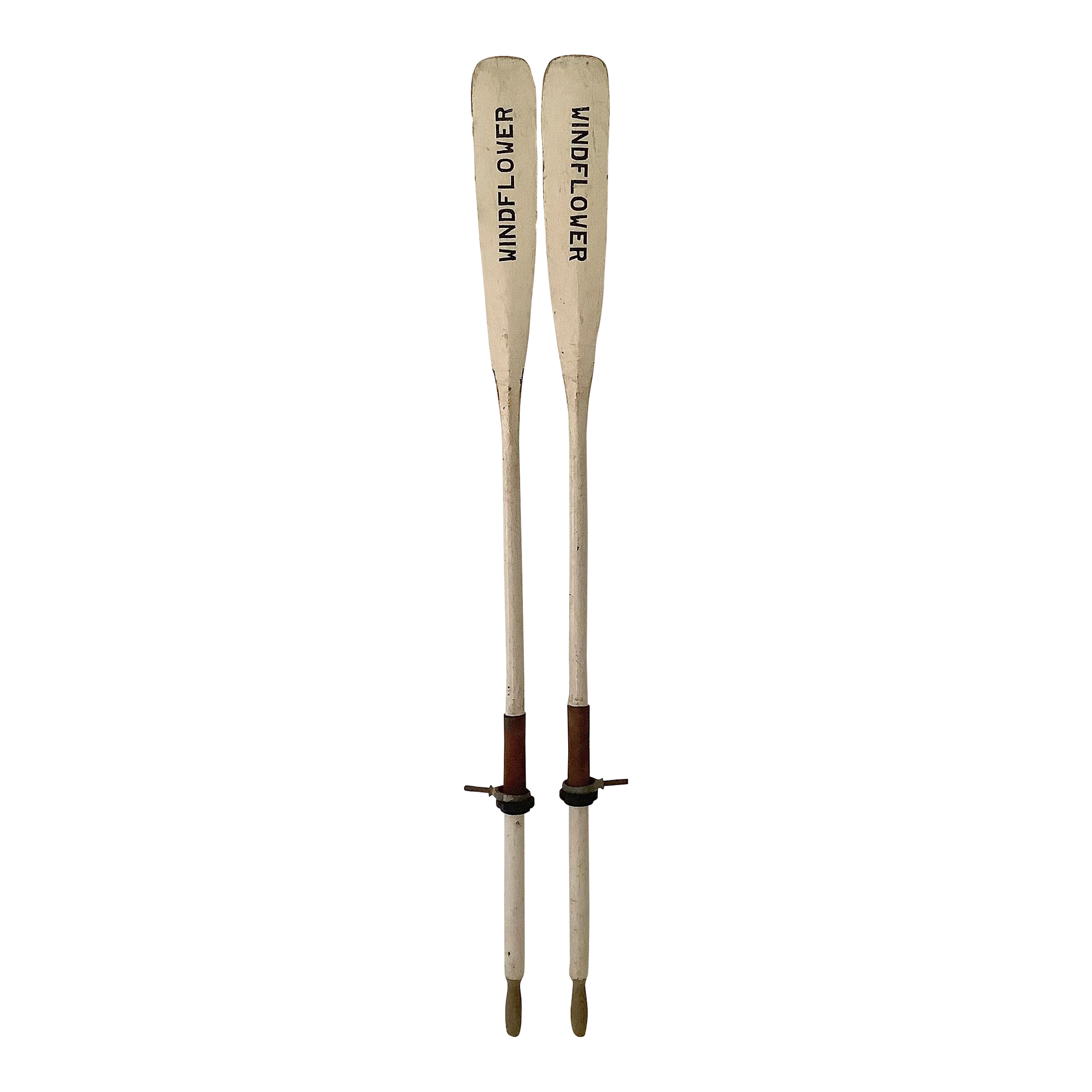 Vintage Black and White Windflower Oars, Pair | Chairish