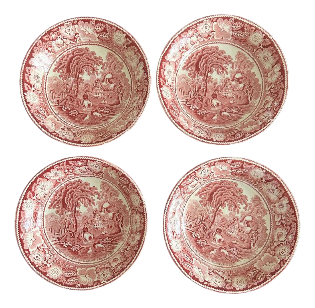 Vintage English Plates, 1950s, Set of 4 | Chairish