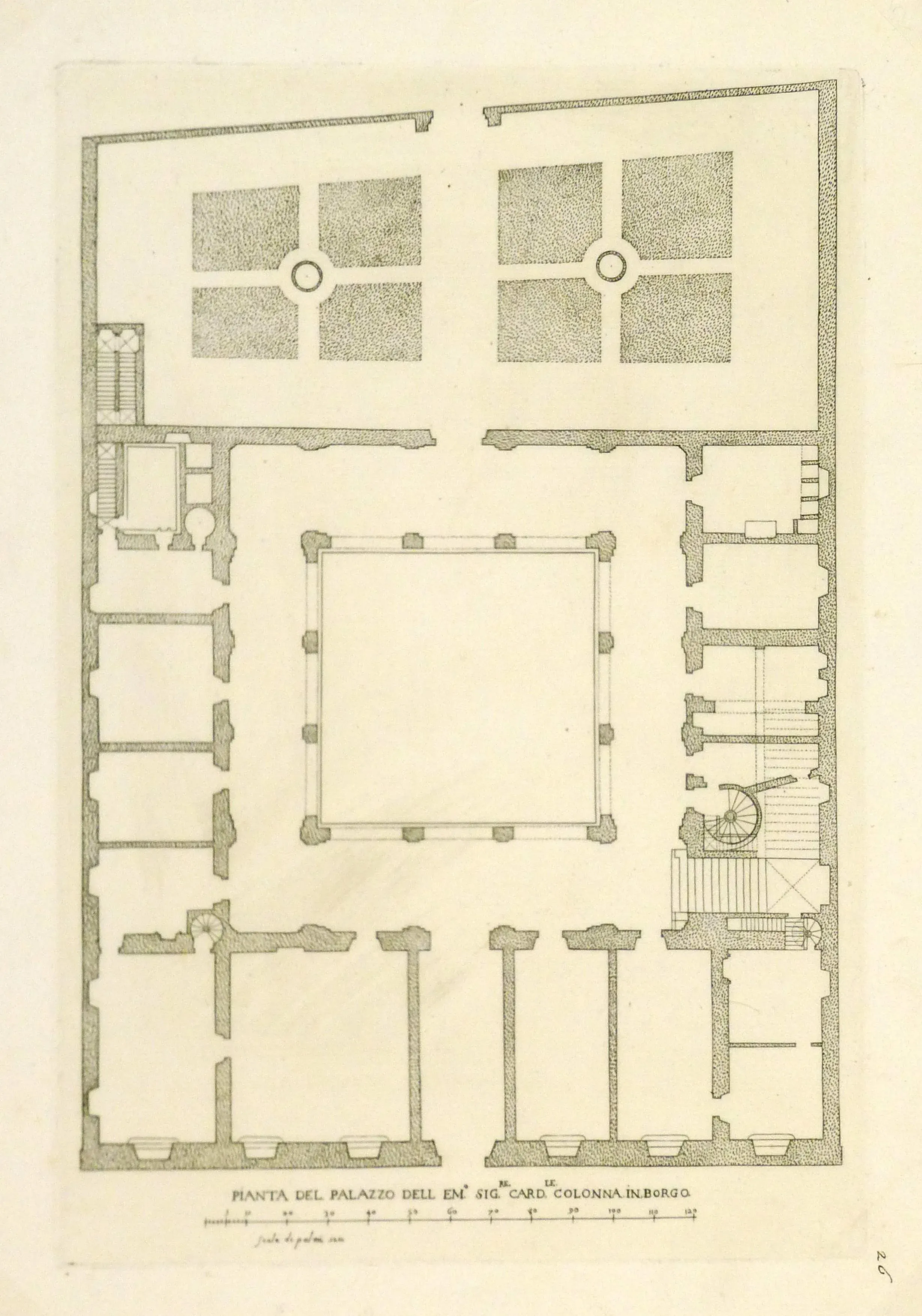 Antique Italian Architectural Engraving, 1650 | Chairish