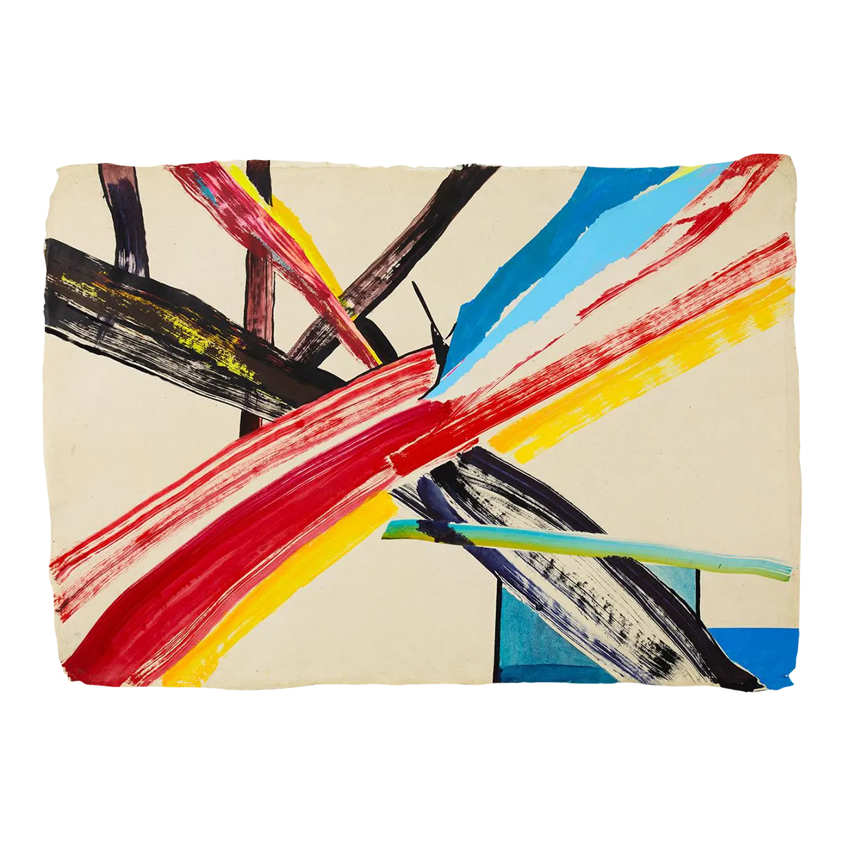 Contemporary Abstract Acrylic and Ink on Handmade Wasli Paper Painting ...