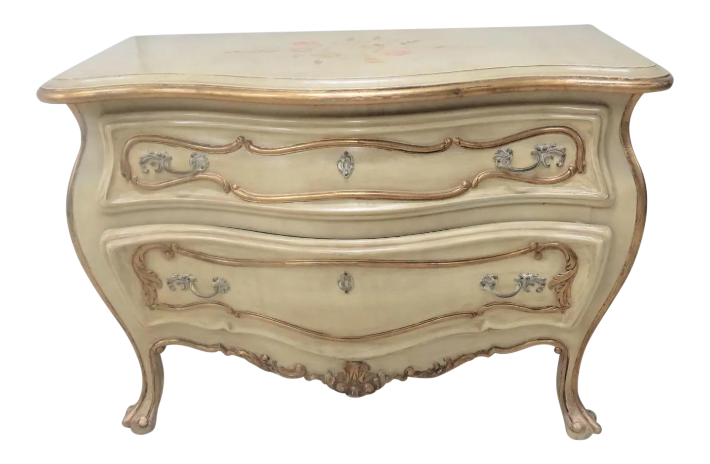 Italian Cream & Gold Bombay Commode | Chairish