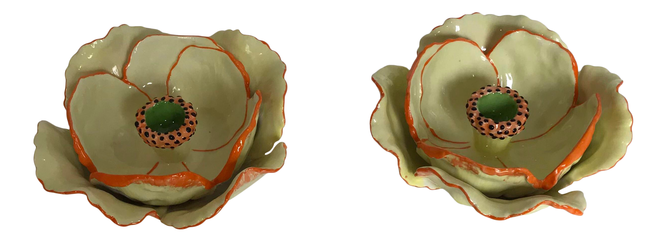 Vintage Higbee's Department Store Italian Majolica Barbotine Flower ...