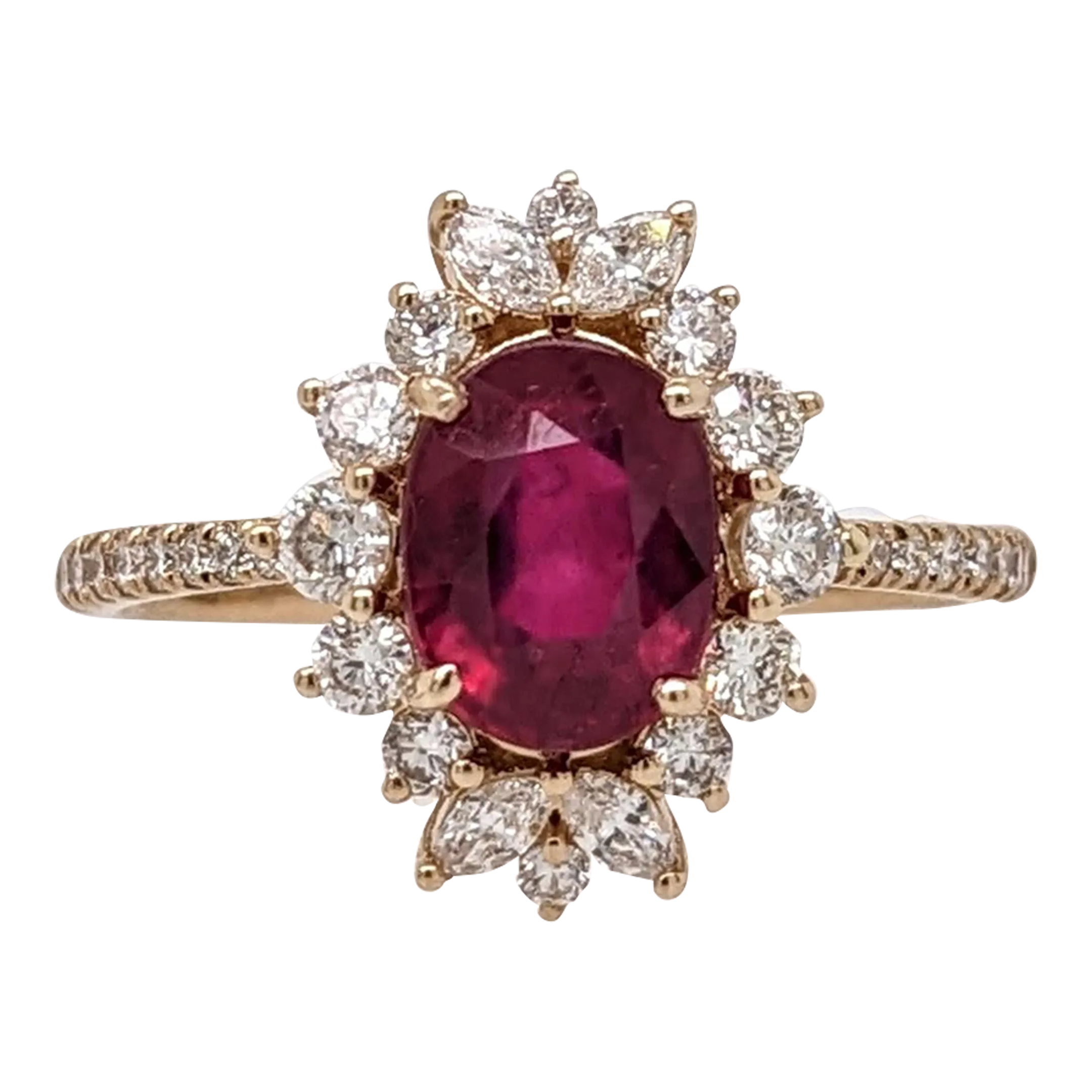 1.7ct Madagascar Ruby Ring W Earth Mined Diamonds in Solid 14k Gold ...