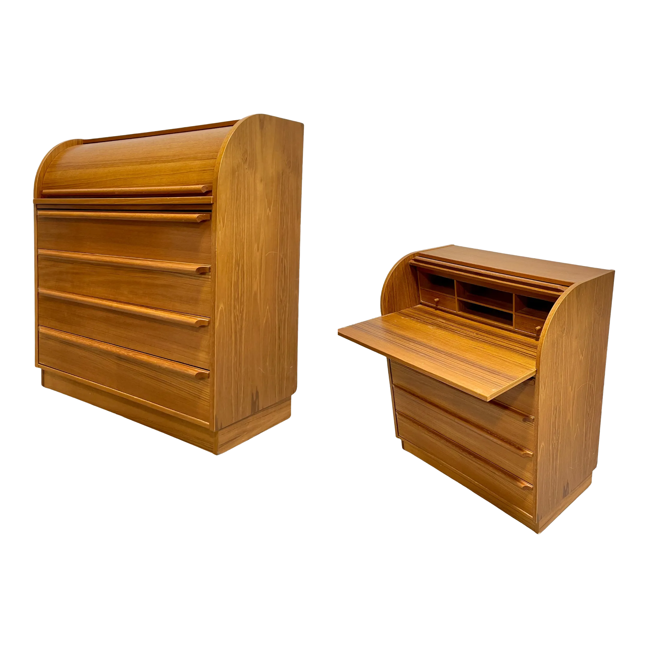 Teak Mid Century Modern Secretary Desk + Storage, Made in Denmark ...