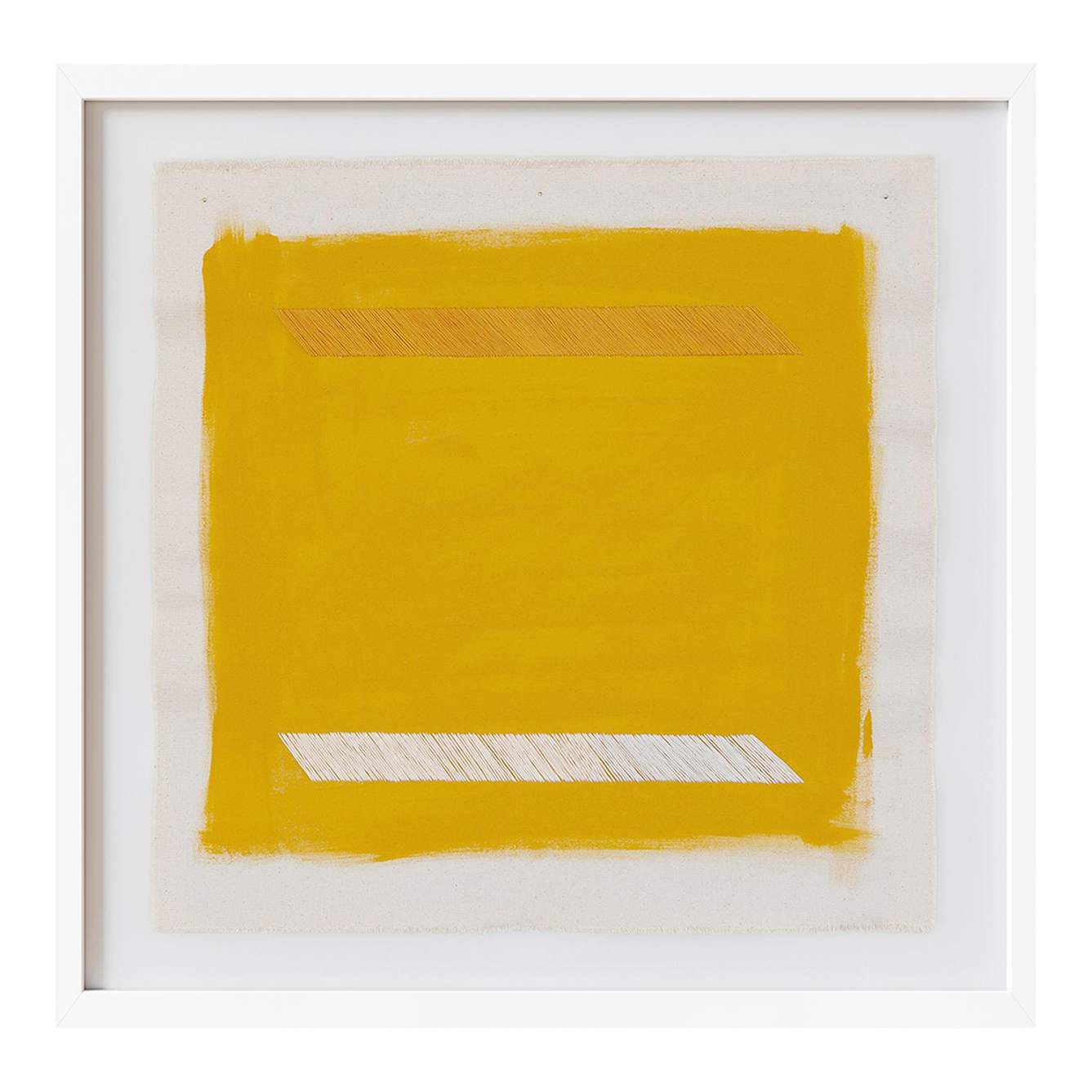 Mustard Yellow Abstract Geometric 20 X 20 Art Print, White Frame | Chairish